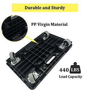 Furniture Moving Dolly,440 LBS Capacity Furniture Movers Dollys,Heavy Duty Small Flat Dolly Cart with 4 Wheels,2 Pack Moving Furniture Dolly for Moving Heavy Furniture