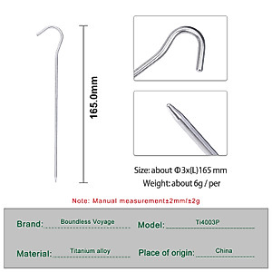 iBasingo 8pcs/lot 16.5cm Titanium Alloy Pegs Camping Tent Pegs 3MM Thicken Portable Elbow Grass Nail Tent Hardware A-Ti4003P