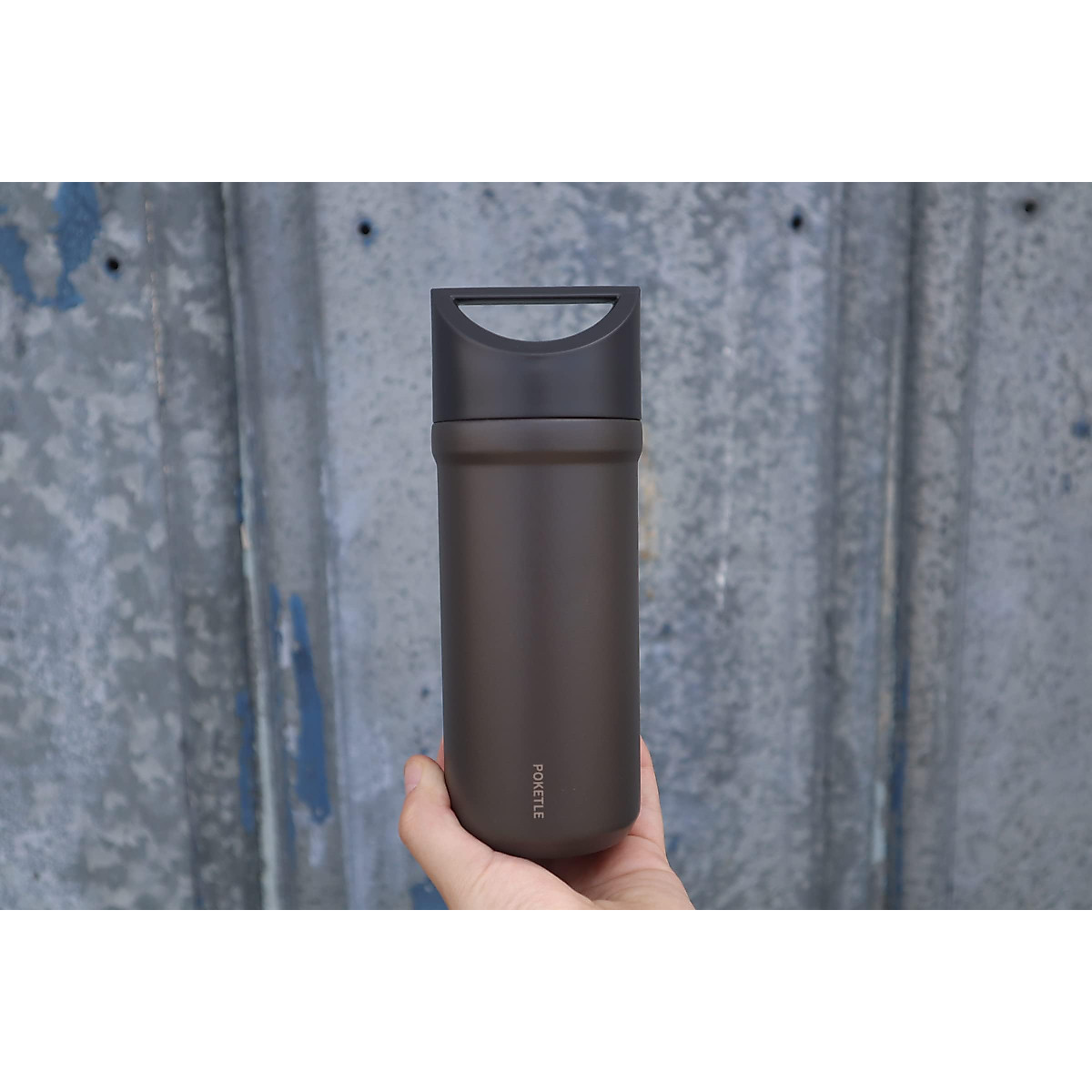 Poketle Personal Insulated Bottle, 380ml, Stainless Steel Tumbler, Lightweight, Good for Hot and Cold Drinks, Charcoal Gray