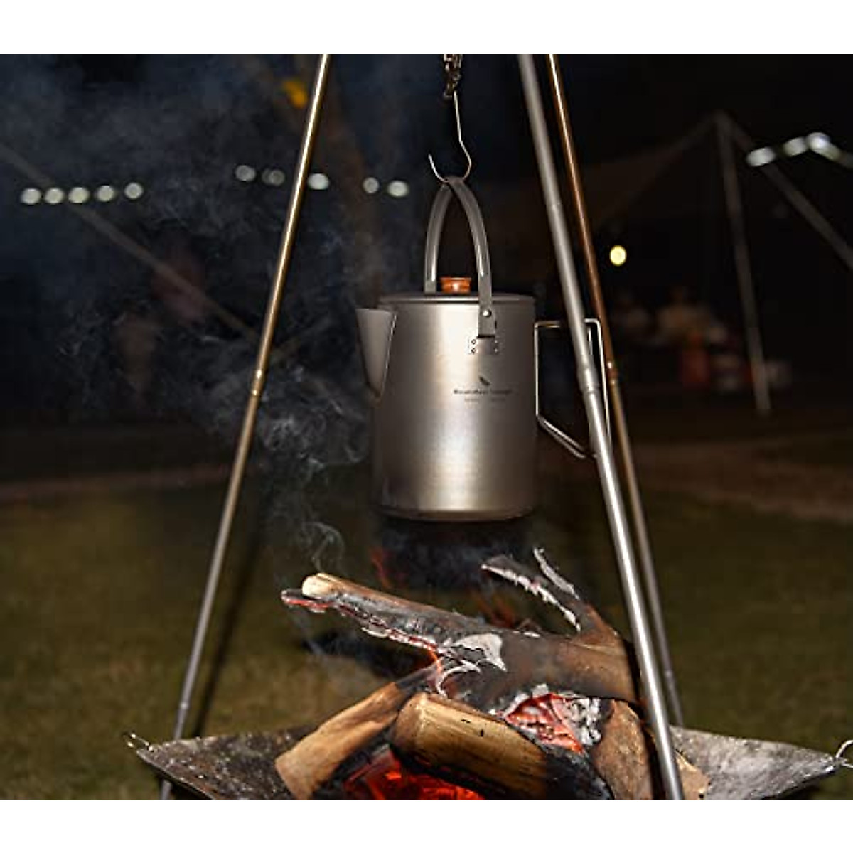 Boundless Voyage Titanium Camping Coffee Pot 1.5L Barista Kettle Coffee Maker Outdoor Traveling Campfire Stovetop Fast Brew Kettle, Capacity 50 Fl.Oz