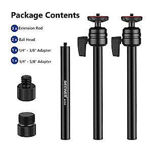Neewer Flexible Arm Mounts On Any Camera Desk Mount Stand/Tripod for Overhead Photography, Detachable 3-Section Magic Arm with 1/4” 3/8” 5/8” Interface for Webcam, Camera, LED Light, Microphone - A163