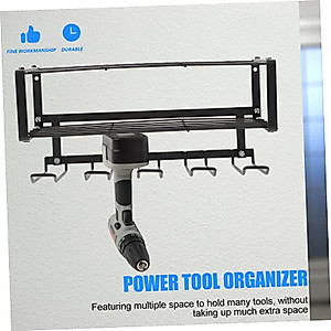 Levemolo Electric Drill Storage Rack Peg Board Drill Holder Cordless Drill Screwdriver Electric Eletric Screwdrivers Garage Tool Organizer Garage Organizers and Storage Black Carbon Steel