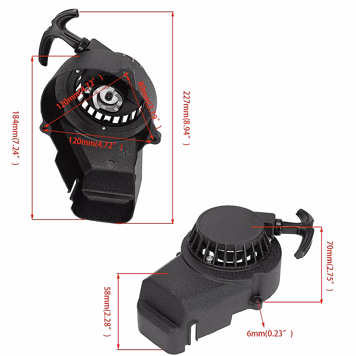 FVRITO Pull Start Recoil Starter Assembly Replacement for 2 Stroke Engine 47cc 49cc 50cc SYX Moto Holeshot Mototec SSR SX50 Coolster QG50 Xpro Hawk Mini Pocket Dirt Bike Kids ATV Quad 4 Wheeler Parts