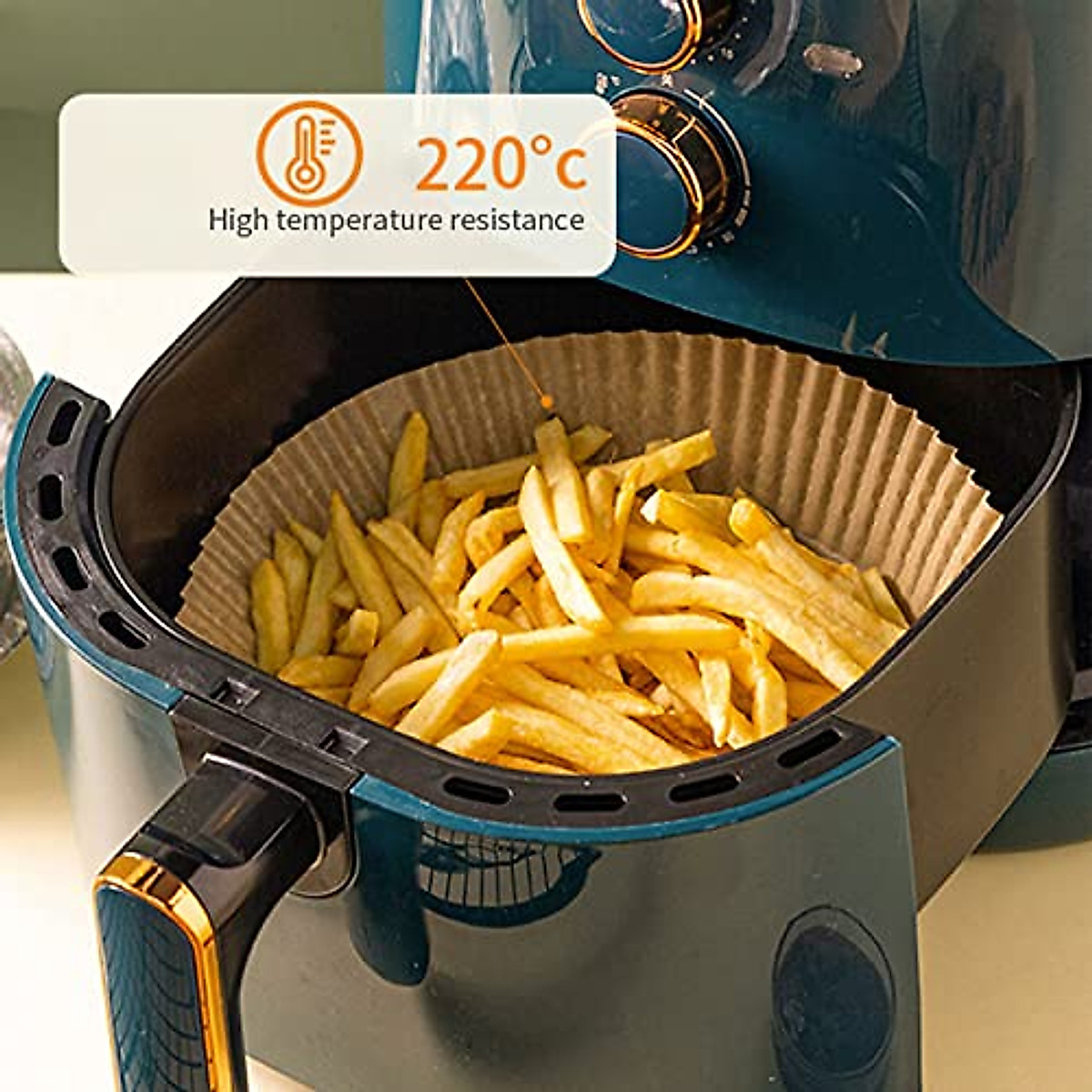Air Fryer Disposable Paper 100 Pcs Round Non-Stick Paper Prime Oil-Proof Parchment Paper Cooking Paper for Fryers Basket Frying Pan Microwave Oven for Baking Microwave 6.3"