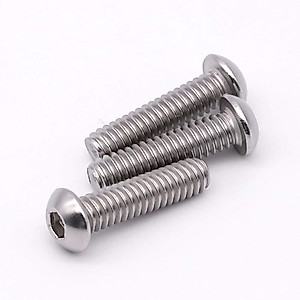 RoyceMart 5/16-18 x 5/8" (25 Pack) Hex Socket Button Head Cap Screws Bolts, Allen Socket Drive, 304 Stainless Steel 18-8, Bright Finish, Full Machine UNC Threads