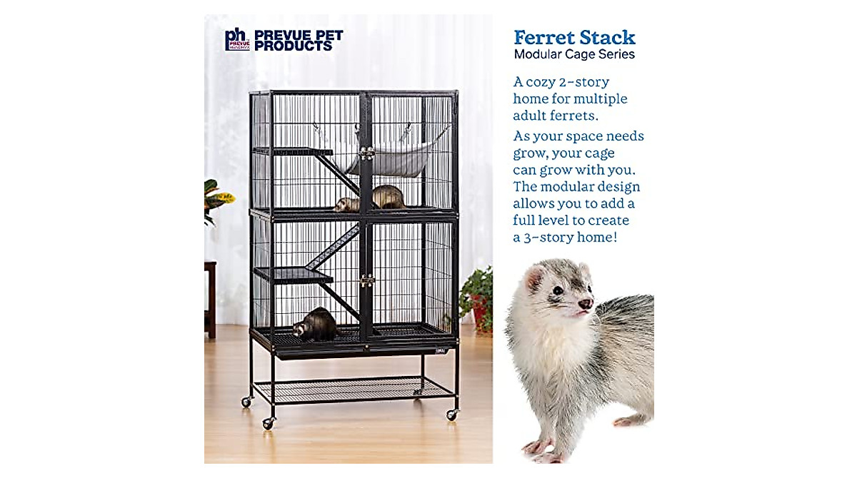 Two Story Ferret Home with Stand & Expandable Features