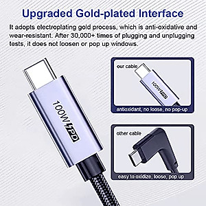 Aftertop 2 in 1 USB C Cable, 6.6FT E-Mark 5A 100W 20Gbps USB3.2 Gen2 Nylon Braided Type-C Fast Charging Data Cable for MacBook Pro/Air iPad Samsung Galaxy S22 S21 S20 Note 10 and More
