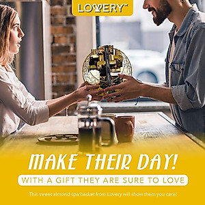 Valentines Gift Basket, Bath and Body Gift Basket For Women and Men – Sweet Almond Home Spa Set with Fragrant Body Lotions, Bath Bombs, Gold Candy Dish & Much More - 11 Piece Set, Care Package for Mom