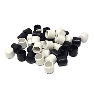 Honbay 40PCS Rubber Door Stop Bumper Tips Door Stopper Ends Caps Doorstop Buffer Tips for Wall Floor and Door Protection (2 Color, 0.39 Inches)