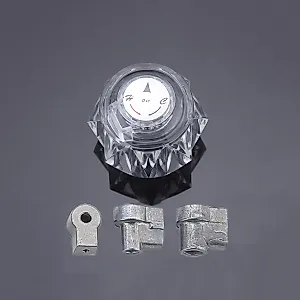 LIBERAQUAR Faucet Handle with Three adapters Compatible with Delta Faucet RP17451 RP2391 RP2389 Single Clear Knob Handle Kit for Shower/Tub, 2-1/2" x 2-1/8" Faucet Knob Replacement