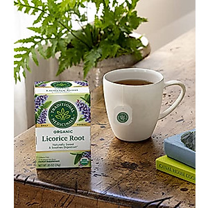 Traditional Medicinals Tea, Organic Licorice Root, Soothes the Digestive Tract & Promotes Respiratory Health, 16 Tea Bags