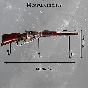 Urbalabs Western Pistol Beer Opener and Rustic Wall Hooks Pistol and Rifle Coat or Key Holder Wall Hook Mounted Decorative for Hats, Coats, Towels, Mudroom, Rustic Western Decor (Rifle)