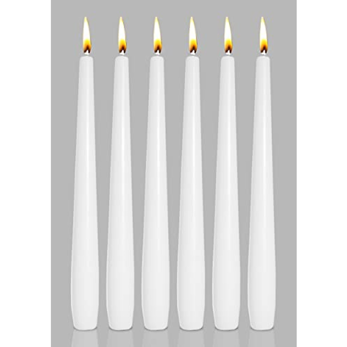 Classic White Taper Candles - 10 Inch – 30 Bulk Pack – for Shabbat, Dinner Tables, Restaurants, Ceremonies and Emergency - 8 Hour Burn Time