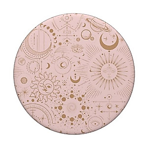 Astrology Space Stars Moon Mystical Pattern Pink PopSockets Standard PopGrip