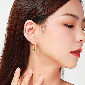 Minimalist Geometric Stud Earrings Yellow Gold Matte Plating Simple Fashion Hoop Earrings Costume jewelry Gift for Women