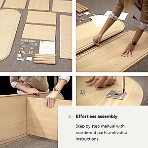 WERMO 55'' Sideboard Storage Cabinet with Doors and Shelves - Credenza Storage Cabinet for Office, Bedroom Storage Cabinet, Hallway Storage Cabinet, Console Storage Cabinet (Walnut)