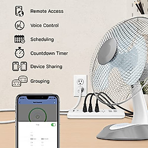 Feit Electric Smart Power Strip, Smart Plugs Work with Alexa and Google Home, No hub Required, 4 Sockets, 4 USB Ports, Remote Control from Anywhere, 15 Amp, Indoor Smart Powerstrip, POWERSTRIP/WiFi