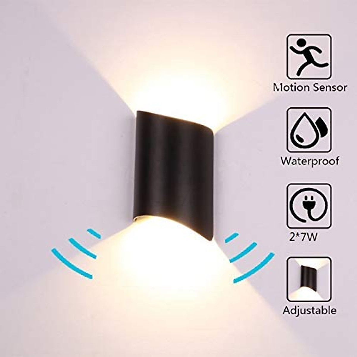 ZUQIEE 14W LED Wall Light Outdoor Waterproof Wall Lamp Motion Sensor Lamp Indoor Lamps Courtyard Garden Porch Lamp Home Hotel Decoration Lights Wall Lamp