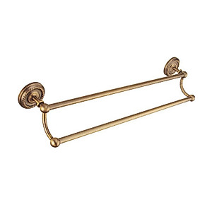 Bath Towel Bar European Style Antique Brass Antique Double Towel Rack, Bathroom Bathroom Towel Rail Towel Holder