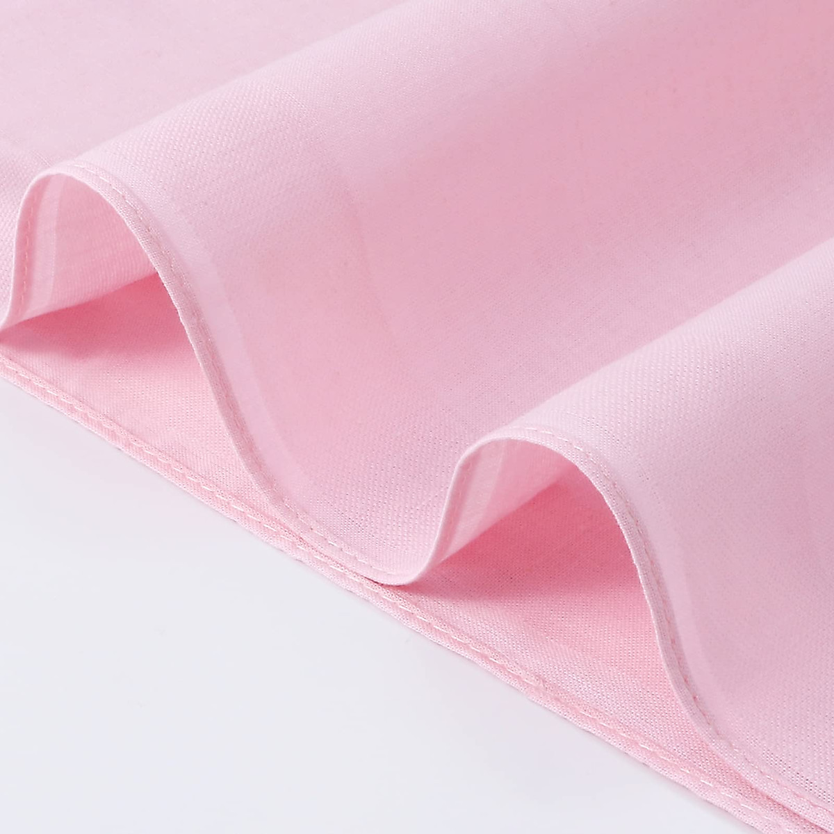 HOULIFE Men's Cotton Handkerchiefs, Solid Color 60S Soft Cotton Hankies for Men Women 6/12PCS 15.7"×15.7" (Pink, 12 PCS)