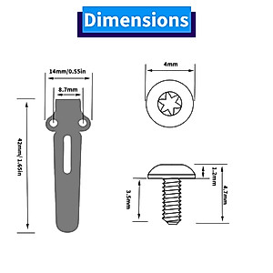 Tsinghwang 4PCS Deep Carry Pocket Clip Compatible with Benchmade 535 with Screws Stone Wash & Black Color