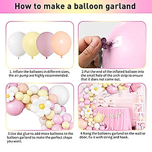Daisy Flower Balloon Garland Arch Kit 137 pcs Groovy Flower Foil Balloons Boho Pastel Pink Yellow White Orange Birthday Party Decorations for Girls Bridal Baby Shower Wedding Carnival Holiday