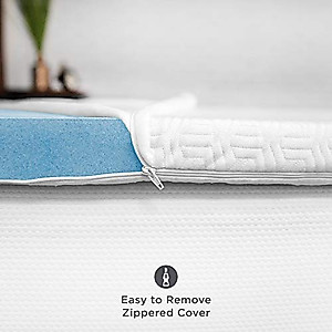 SensorPEDIC 2-Inch Prime Gel-Infused Mattress Topper, Twin, White