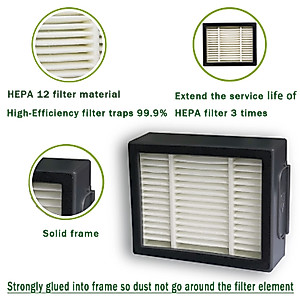 E-HAO Replacement Vacuum Parts for iRobot Roomba i & j & e and Combo i & j Series, 1 Sets Rubber Brushes, 3 HEPA Filters, 3 Side Brushes for i1+/i2+/i3+/i4+/i5+/i6+/i7+/i8+/j5+/j6+/j8+/j9+/e5/e6