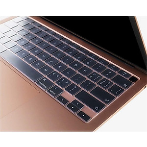 Se7enline compatible with M1 A2337/A2179 MacBook Air 13 inch Keyboard Cover 2018/2019/2020/2021/2022/2023/2024. Silicone Skin Protector for MacBook Air 13-inch Touch ID US Layout, Frost Transparent