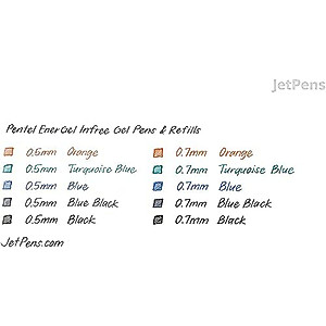 Pentel Energel Infree Gel Ink Ballpoint Pen 0.5mm, Needle Tip, Black Ink, 5 Pen Set(Japan Import)