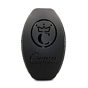 Crown Quality Products 360 Sport Wave Caesar 2.0 Boar Bristle Hairbrush, Medium, Triple Black - Non-Slip Grip, Waterproof Design - The Ultimate 360 Wave Brush