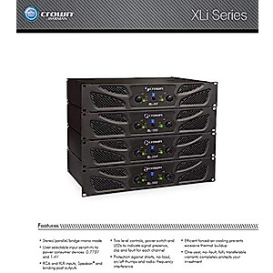 Crown Two-channel-750W at 4Ω Power Amplifier, Black, 750-Watts (XLi2500)