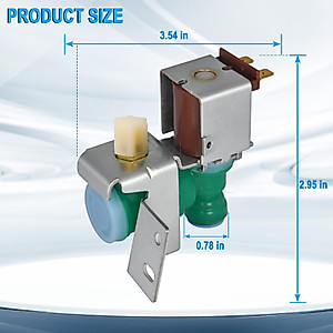W10238100 WPW10238100 W10498992 Refrigerator Water Inlet Valve, Compatible with Whirlpool Kitchen-Aid Kenmore May-tag Jenn-Air IKEA Refrigerator, Replacement for W11451511 AP6017532 IMV-8100 K-77473