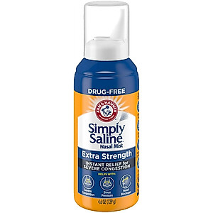 Simply Saline Nasal Mist Extra Strength Severe Congestion 4.6 oz (Pack of 4)