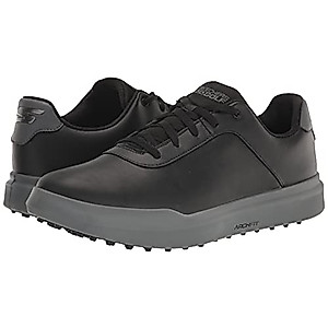 Skechers Men's Drive 5 Lx Arch Relaxed Fit Spikeless Waterproof Golf Shoe Sneaker, Black/Gry, 9.5