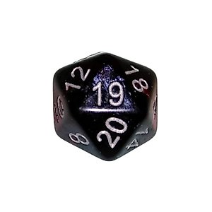 Marbled Black with a Ruby Red Translucent Vein Set of 10 Dice for Role-Playing Games (Includes a d20 Initiative Advantage Die and Two Special d6 Max Damage Dice) RPG