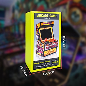 Mini Arcade Game, 156 Classic Handheld Games, Portable for Kids & Adults, 2.8" Eye-Protected Colorful Screen & Rechargeable Battery, TV Output (Type E)