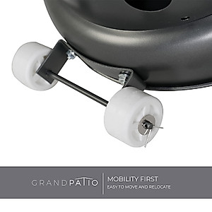 GRAND PATIO Outdoor Propane Heater with Wheels, 48,000 BTU Freestanding Mushroom 7' Powdercoated Steel LP Patio Heater with protective cover, Graphite