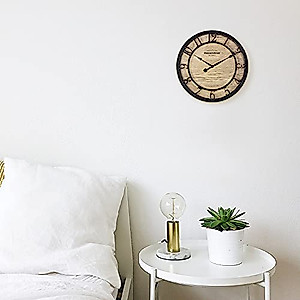 PresenTime & Co 10" Farmhouse Series Wall Clock, Cottage Style, Vintage Design, Oil Rubbed Bronze