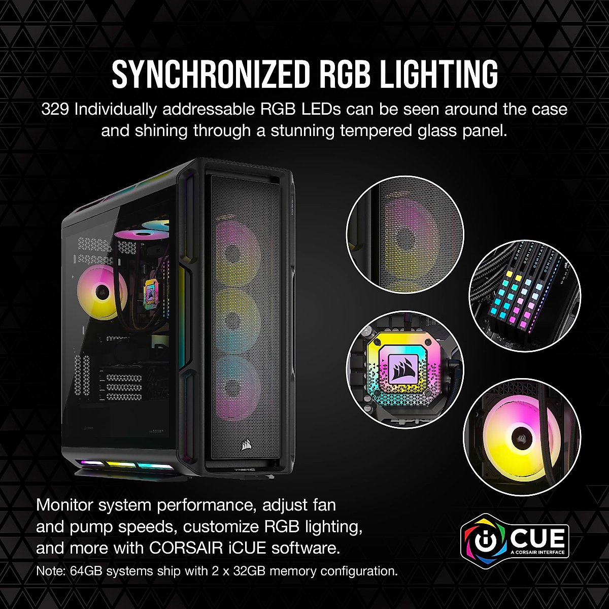 Corsair Vengeance i8100 Series Gaming PC - Liquid Cooled Intel® Core™ i9 12900KS CPU - NVIDIA® GeForce RTX™ 4090 GPU - 4TB M.2 SSD - 64GB Dominator Platinum RGB DDR5 Memory - Black