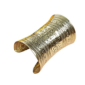 AvaCostume Bronze Tribal Gold Cuff Bracelet for Cosplay or Belly Dance 2PCS,2 Psc