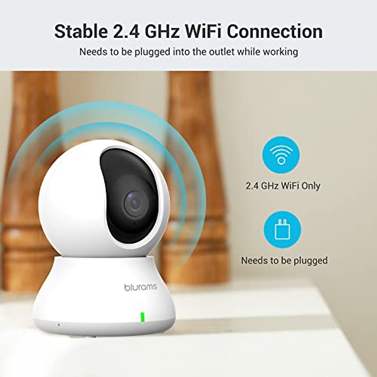 blurams Security Camera 2K, Baby Monitor Dog Camera 2PCS for Home Security w/Smart Motion Tracking, Phone App, IR Night Vision, Siren, Compatible with Alexa & Google Assistant & IFTTT, 2-Way Audio
