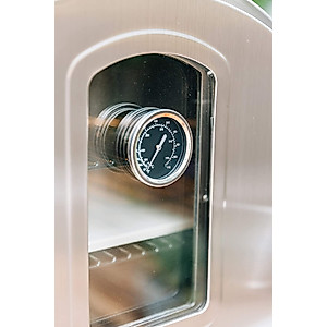 AMS Fireplace Summerset Pizza Oven - Large Capacity Natural Gas Outdoor Oven with Pizza Stone and Smoker Box, 304 Stainless Steel Construction for Built-in or Countertop Use. FREE Tabletop Fire Pit