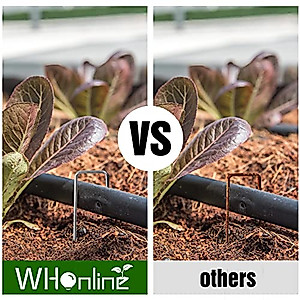 Whonline 120pcs 12 Inch Galvanized Garden Stakes Landscape Staples Fence Stakes, 11 Gauge Heavy Duty Garden Staples for Securing Lawn Fabric, Tent, Weed Barrier, Irrigation Tubing