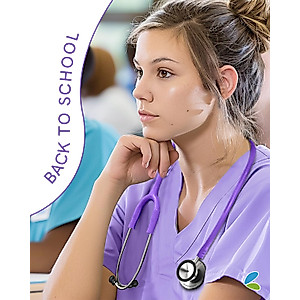 FriCARE Purple Stethoscopes for Nurses, Classic Dual Head Stethoscope Kit Medical Supplies, RN, LPN, LVN, Nursing School Students, Home Health Use