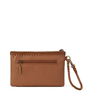 The Sak Vita Wristlet in Leather, Convertible Design with Adjustable Straps, Tobacco