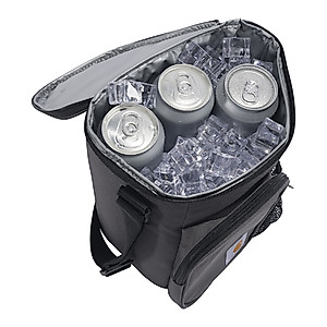 Carhartt Vertical Insulated Lunch Cooler Bag with Water Bottle, Grey