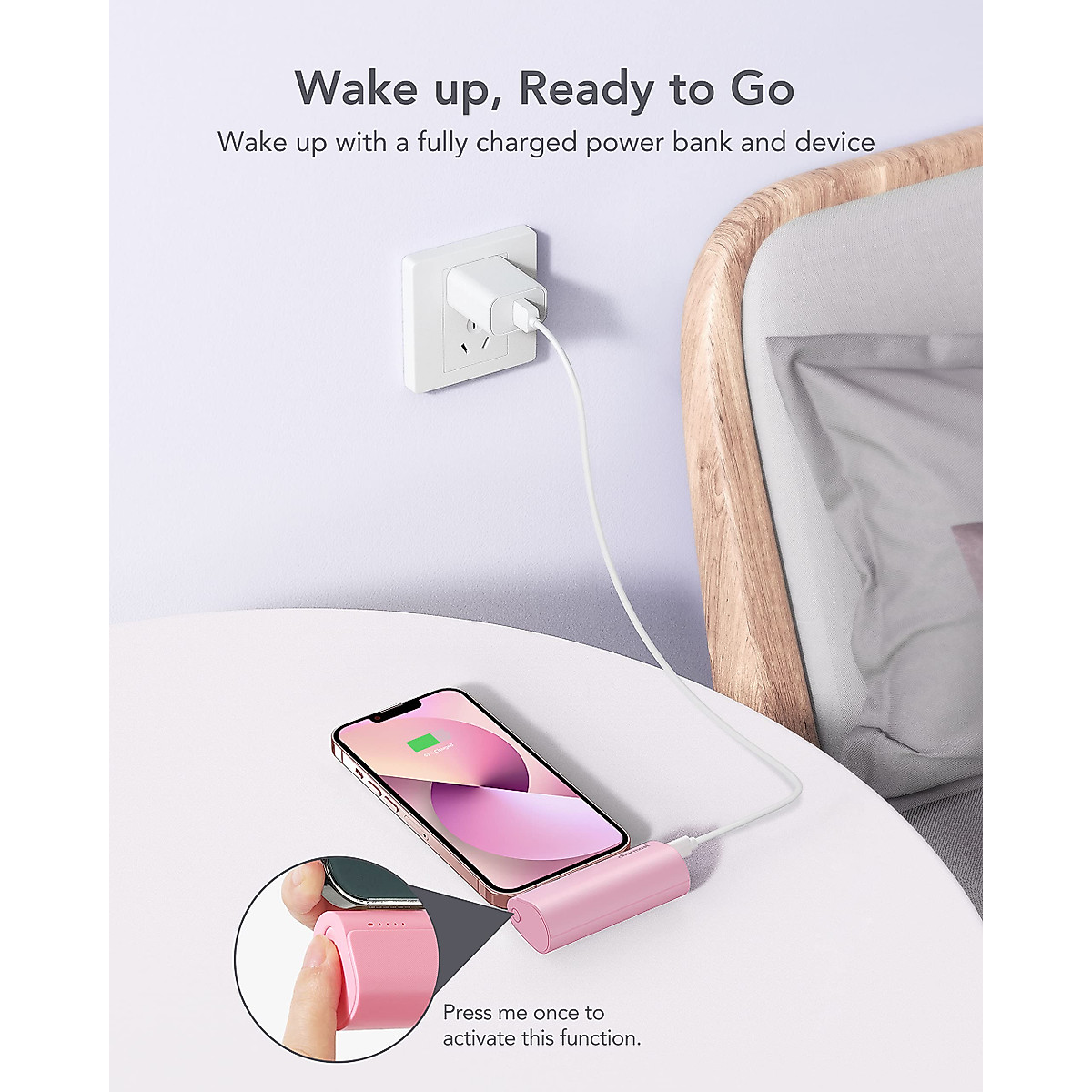 Charmast Small Portable Charger 5000mAh, Ultra-Compact 20W PD Fast Charging Power Bank Mini Battery Pack Compatible with iPhone 14/14 Pro Max/13/13 Pro Max/12/12 Pro Max/11/XR/X/8/7/6, and More