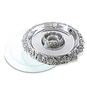 Arthur Court Designs Aluminum Grape Tray with Glass Chilling Bowl Keeps Fruit, Veggies, Cheese, Meat, or Any Chilled appetizers at The Perfect Temperature 14 Diameter x 4.5 inch Tall