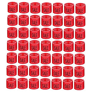 ULTECHNOVO 100pcs Size Grain Wire Labels Red Tags Hangers Black Sizes Markers Assortment Kit Garment Rack Dividers Clothes Hanger Size Markers Hangers Tags Marker Color-Coding Sizes Tags Red